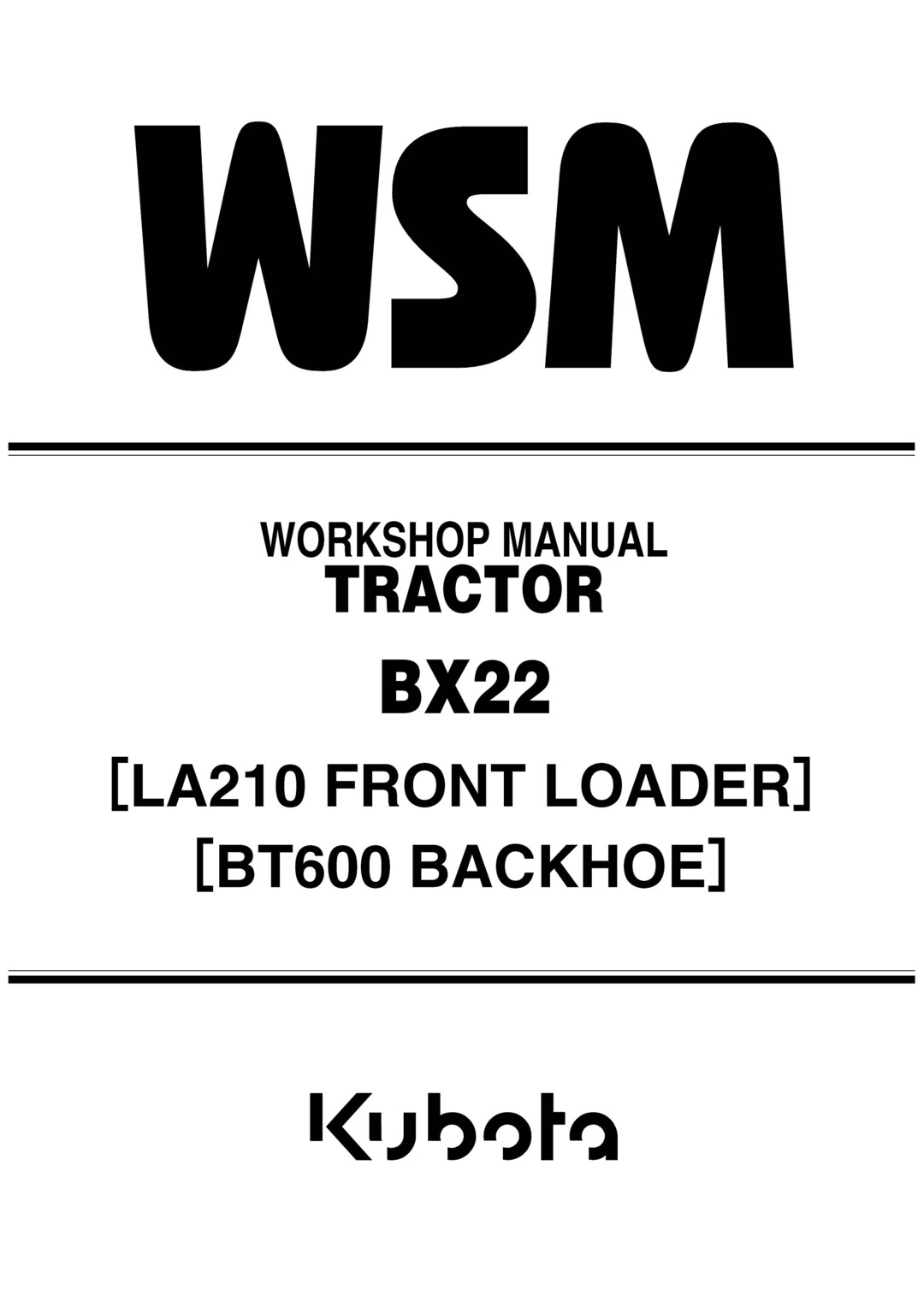 22 Tractor Technical Workshop Repair Manual Kubota BX22 - Etsy