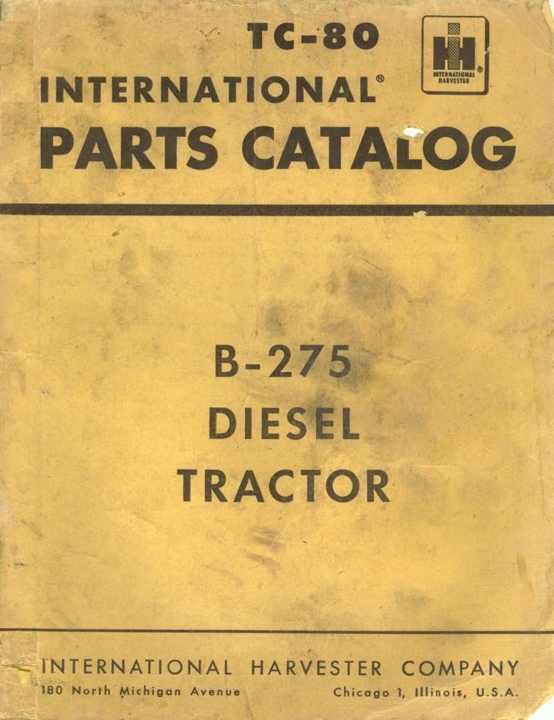 275 80 Diesel Tractor Service Parts Manual International B-275 TC-80 - Etsy