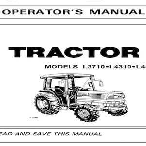 Fits Kubota - L3710 L4310 L4610 Tractor Operator Manual - Etsy