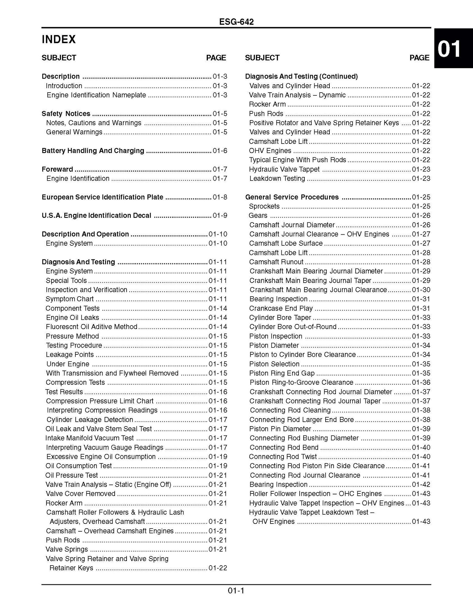 642 4.2 Liter Engine Technical Workshop Repair Manual Ford ESG-642 2001 ...