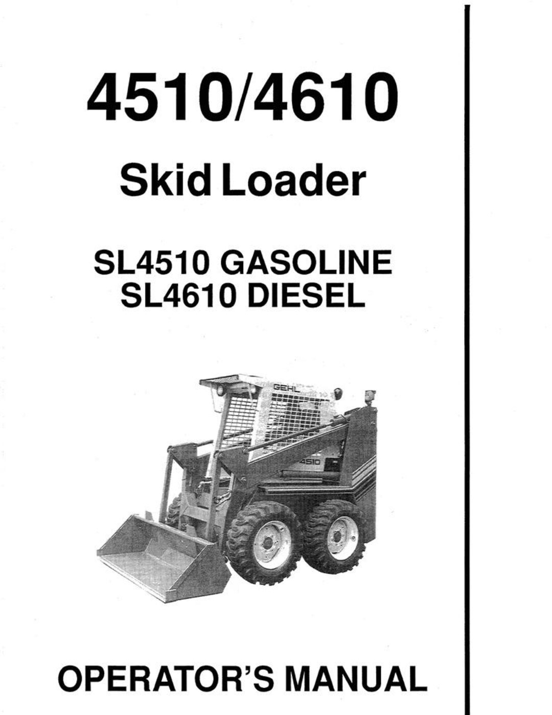 FITS GEHL - 4510 4610 Skid Loader Operator’s Manual 4510 4610 - Etsy