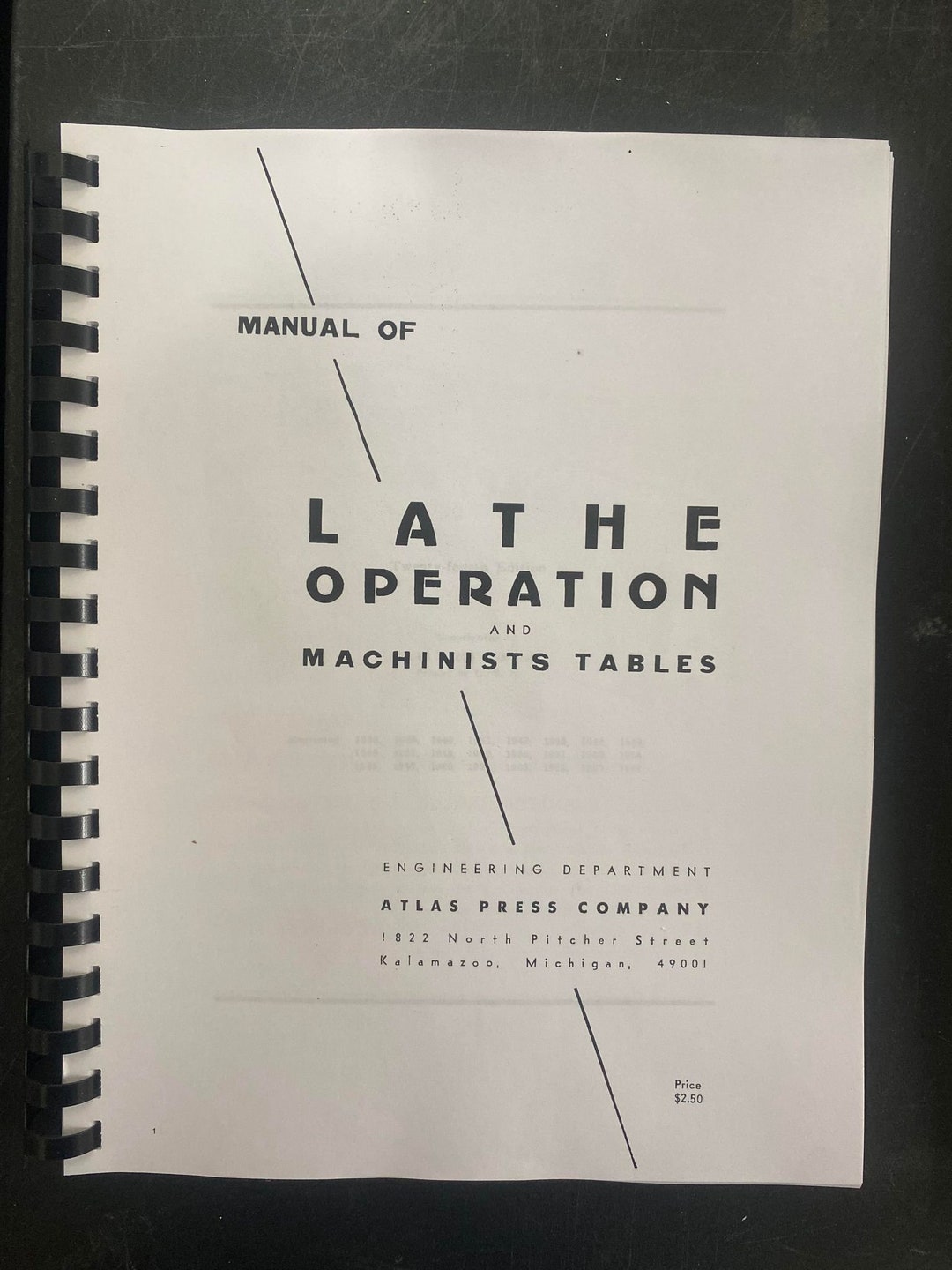 Lathe Operation and Machinists Tables ATLAS Manual of Lathe 292 Pages ...