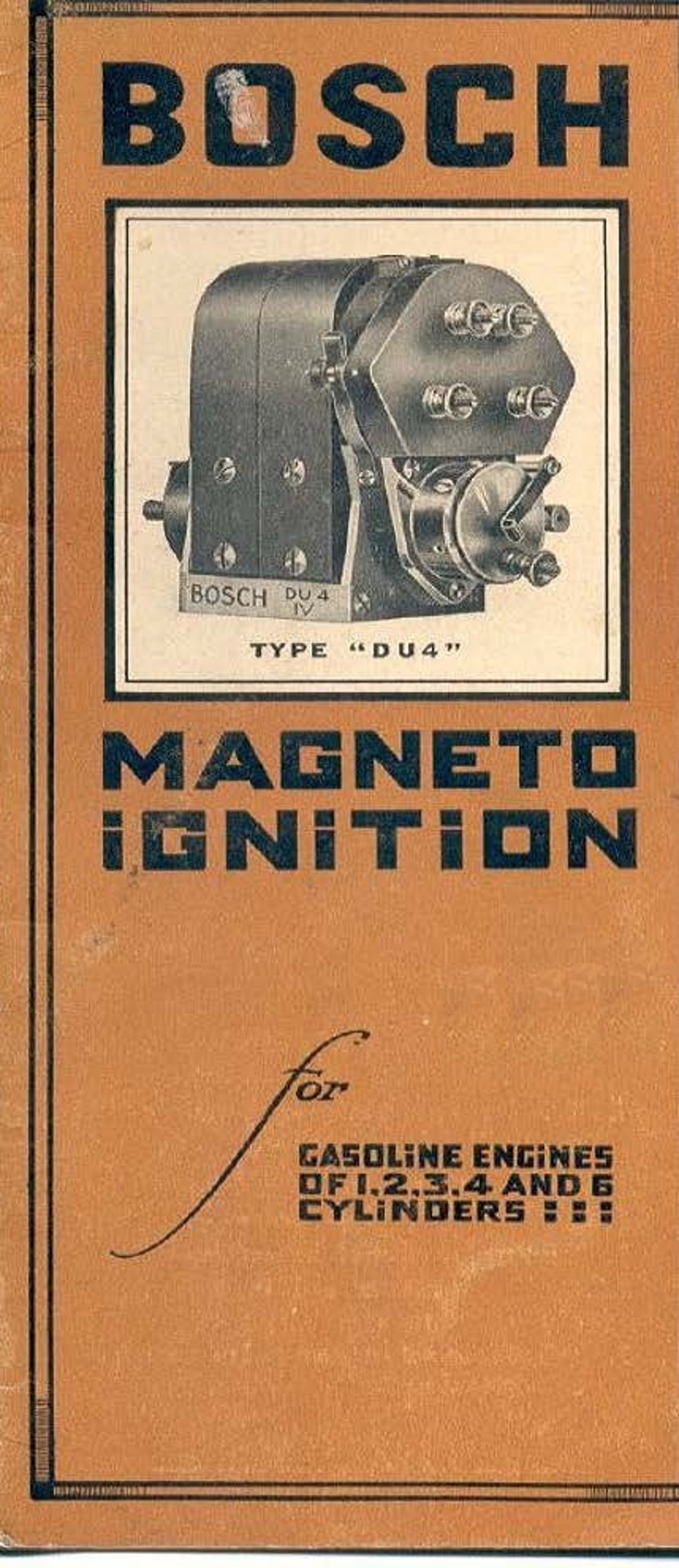 4 DU Types Magneto Instruction & Service Parts Manual Fits Bosch DU4 - Etsy