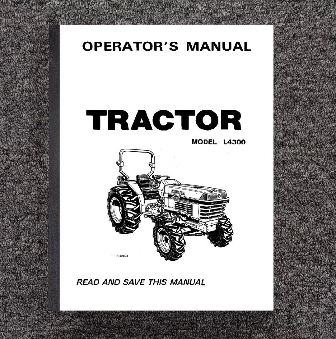 Fits Kubota - L4300 Tractor Operator's Maintenance Manual - Etsy