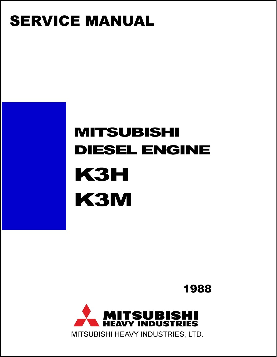 3 Diesel Engine Technical Service Manual Mitsubishi K3H K3M - Etsy