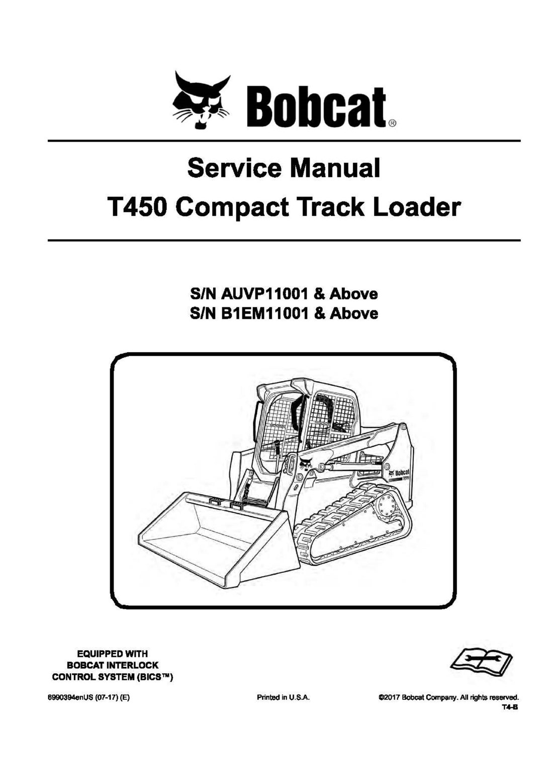 450 Compact Track Loader Service Repair Workshop Manual T450 - Etsy