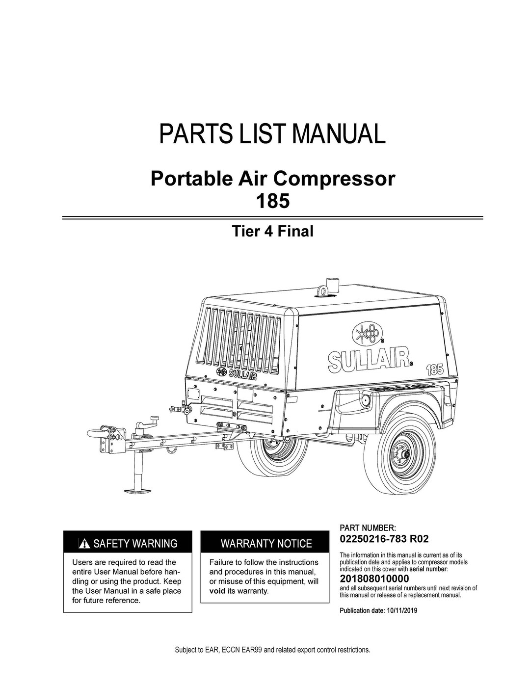 185 Portable Air Compressor Service Parts List Manual Fits 185 - Etsy