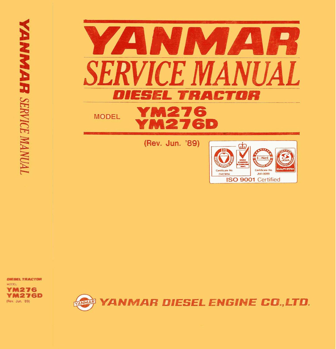 276 Diesel Tractor Workshop Service Repair Manual Yanmar YM276 YM276D ...
