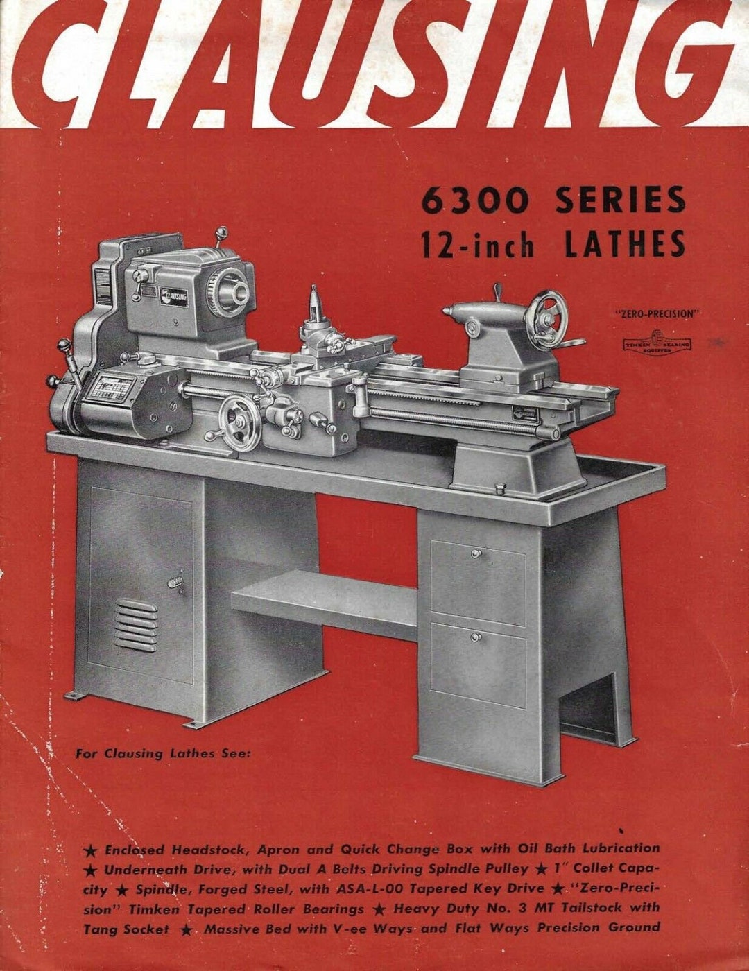 Lathes Instruction Manual CLAUSING 6300 Series 12 Inch Lathes - Etsy