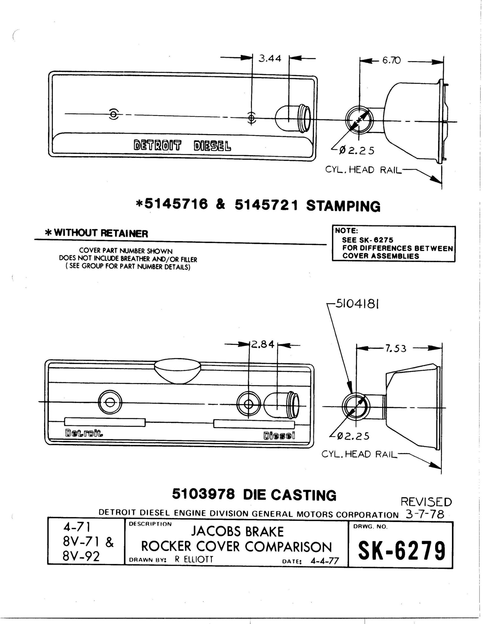 71 92 Diesel Engines Die Cast Rocker Cover Sales Product Manual Fits ...