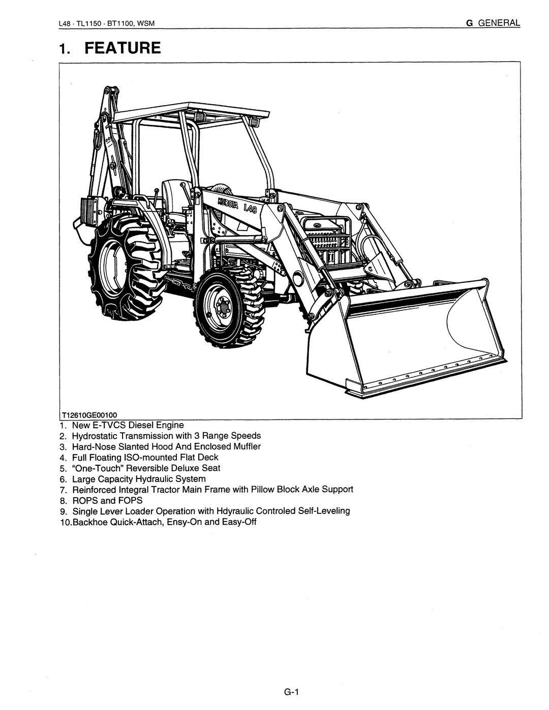 L48 TL1150 BT1100 Tractor Front Loader Backhoe TECHNICAL WORKSHOP ...