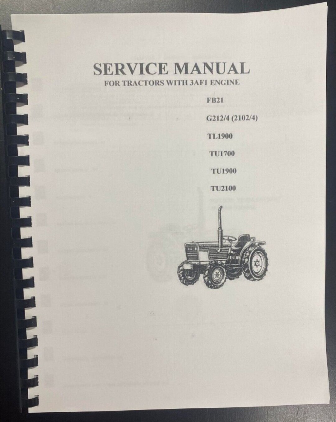 Paper Manual - 1900 2100 Tractor Workshop Maint Manual W Engines TU1900 ...