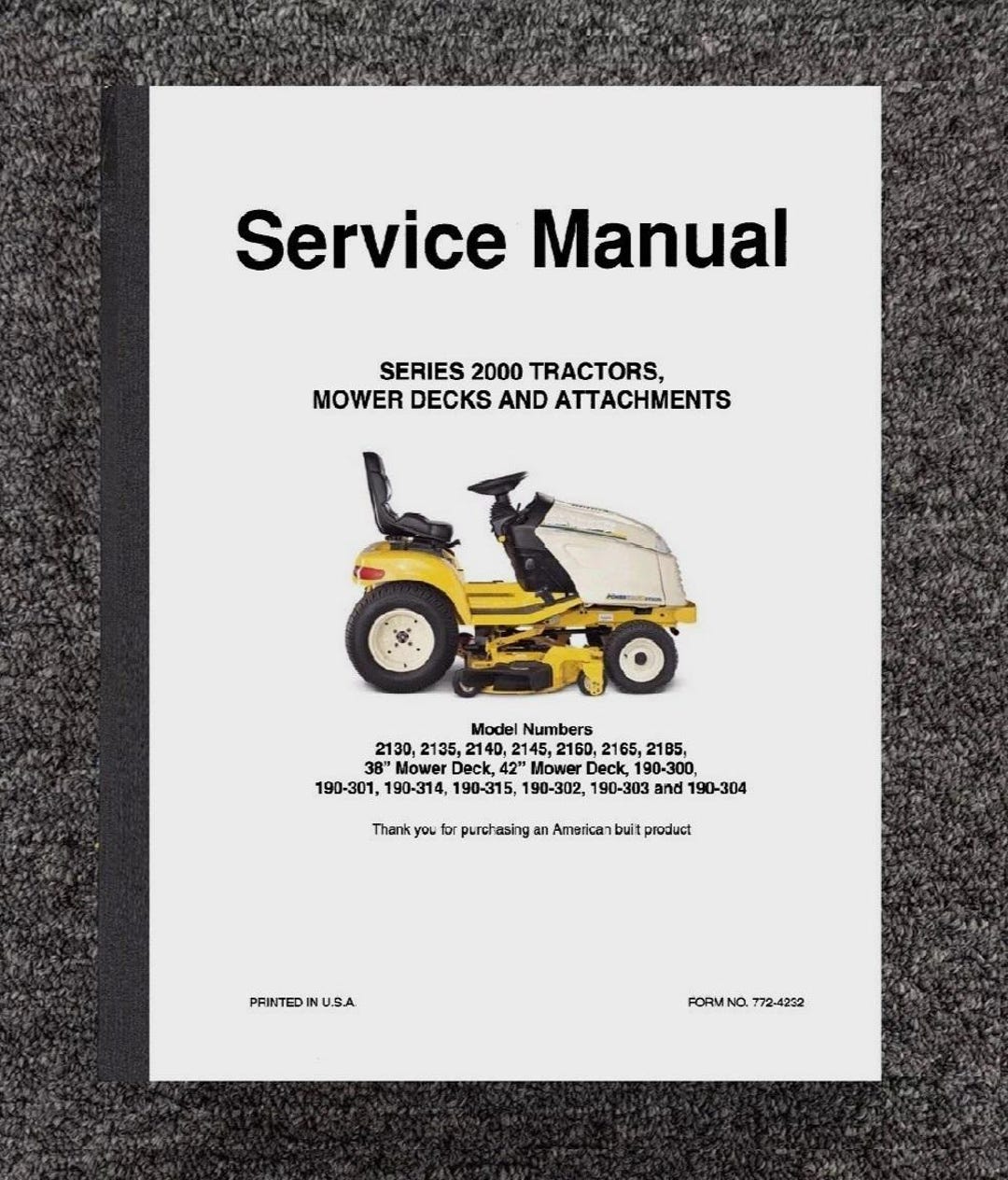 Fits Cub Cadet - 2130 2135 2140 2160 2165 2185 Tractor Service Repair ...