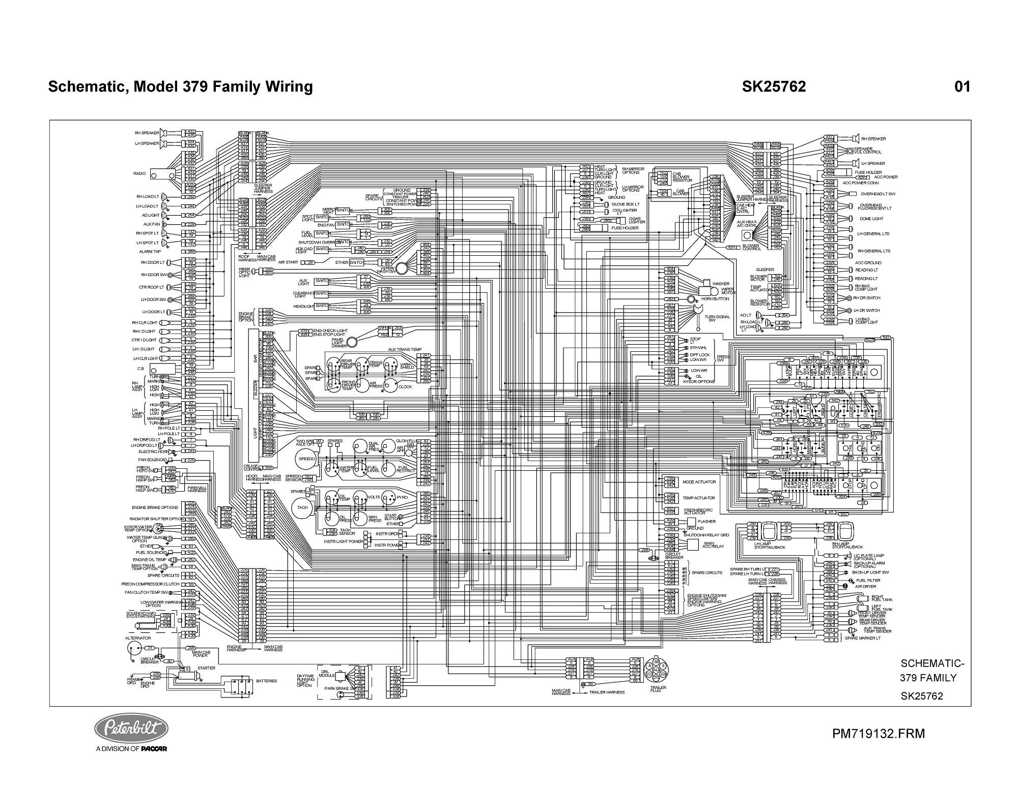 1985-2007 Truck Engine & Cab Wiring Diagram Schematics Peterbilt 379 - Etsy