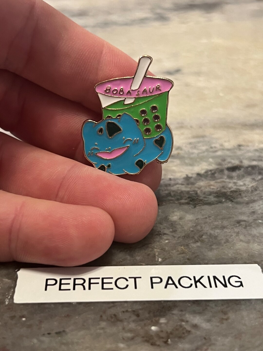 Bobasaur Boba Tea Bulbasaur Pokemon Premium Enamel Pin/brooch - Etsy