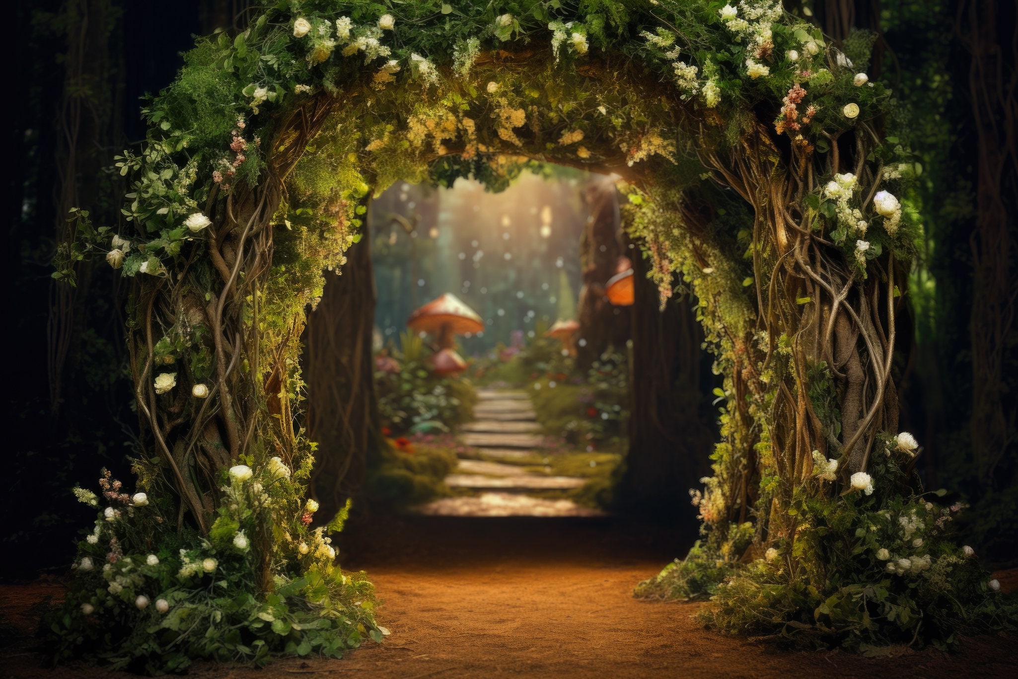 Enchanted Magical Forest Arch Backdrop Photoshop Composite - Etsy