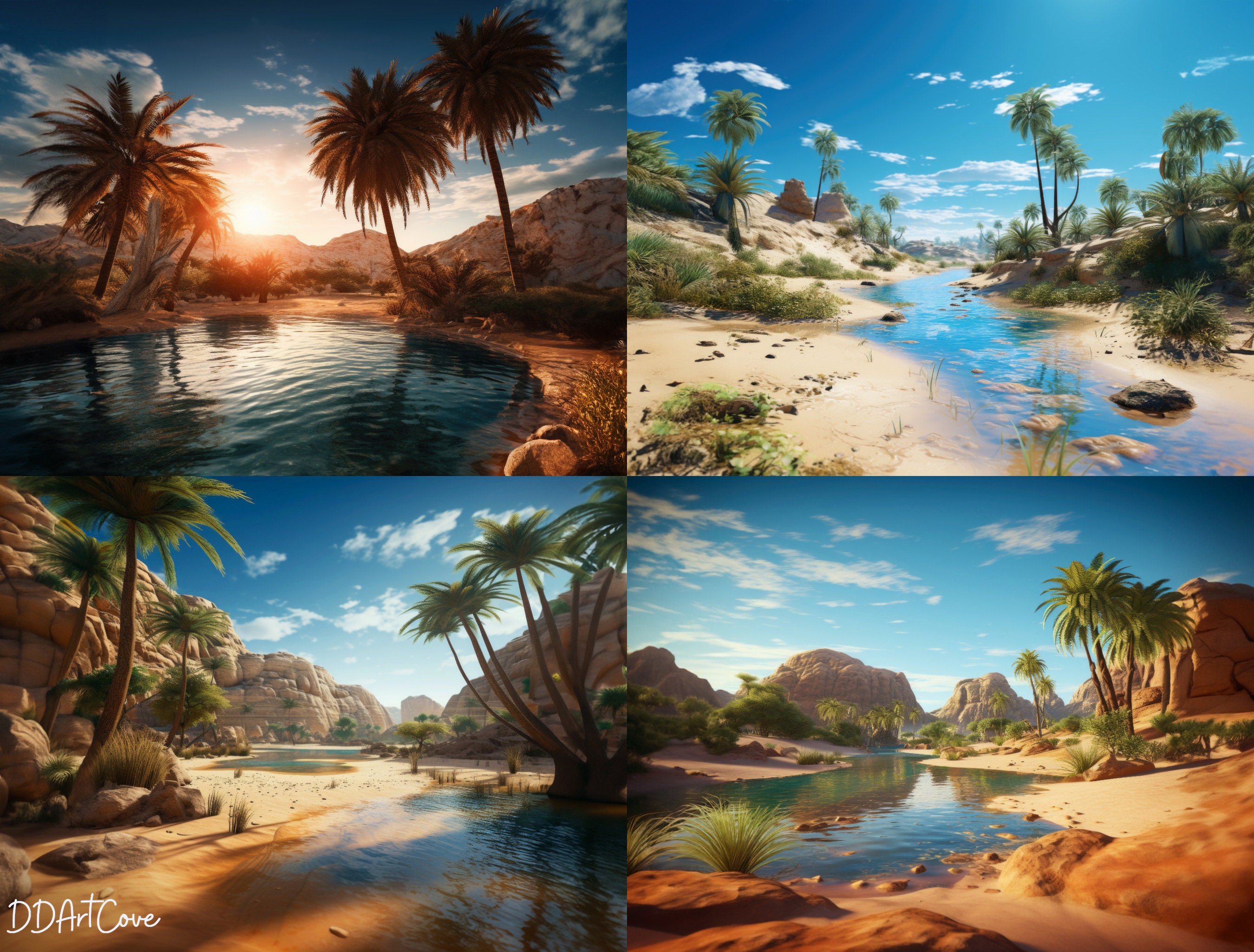 4 Captivating Desert Oasis Backdrops: Stunning Oasis - Etsy