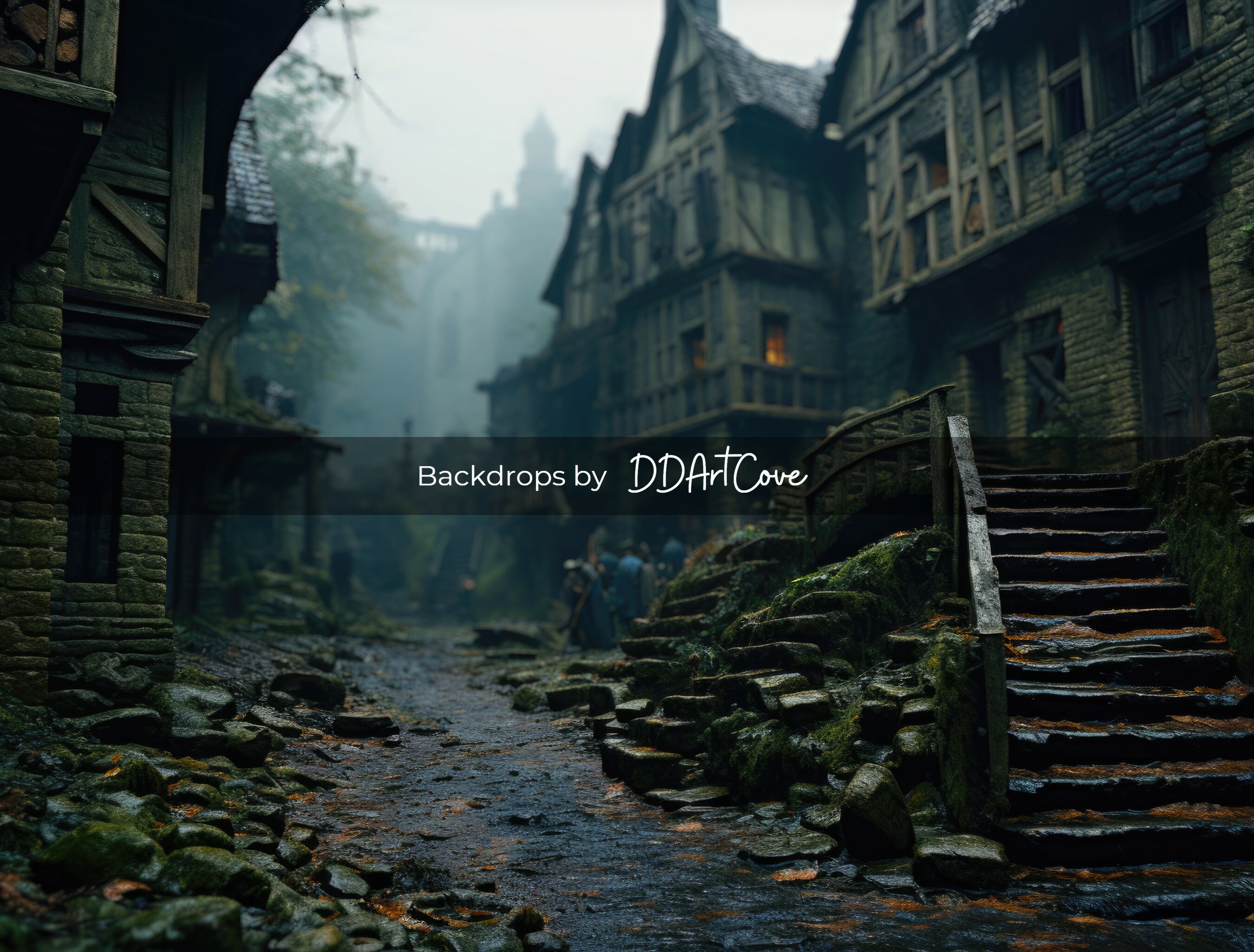 Digital Backdrop Rainy Medieval Outdoor Instant Download - Etsy