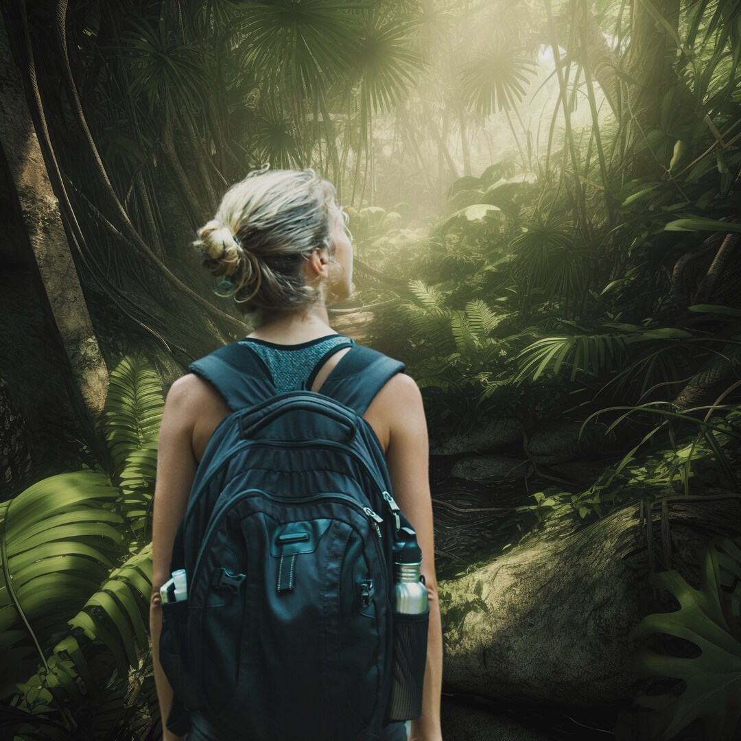 4 Deep Jungle Forest Backgrounds, Digital Backdrops of Lush Tropical ...