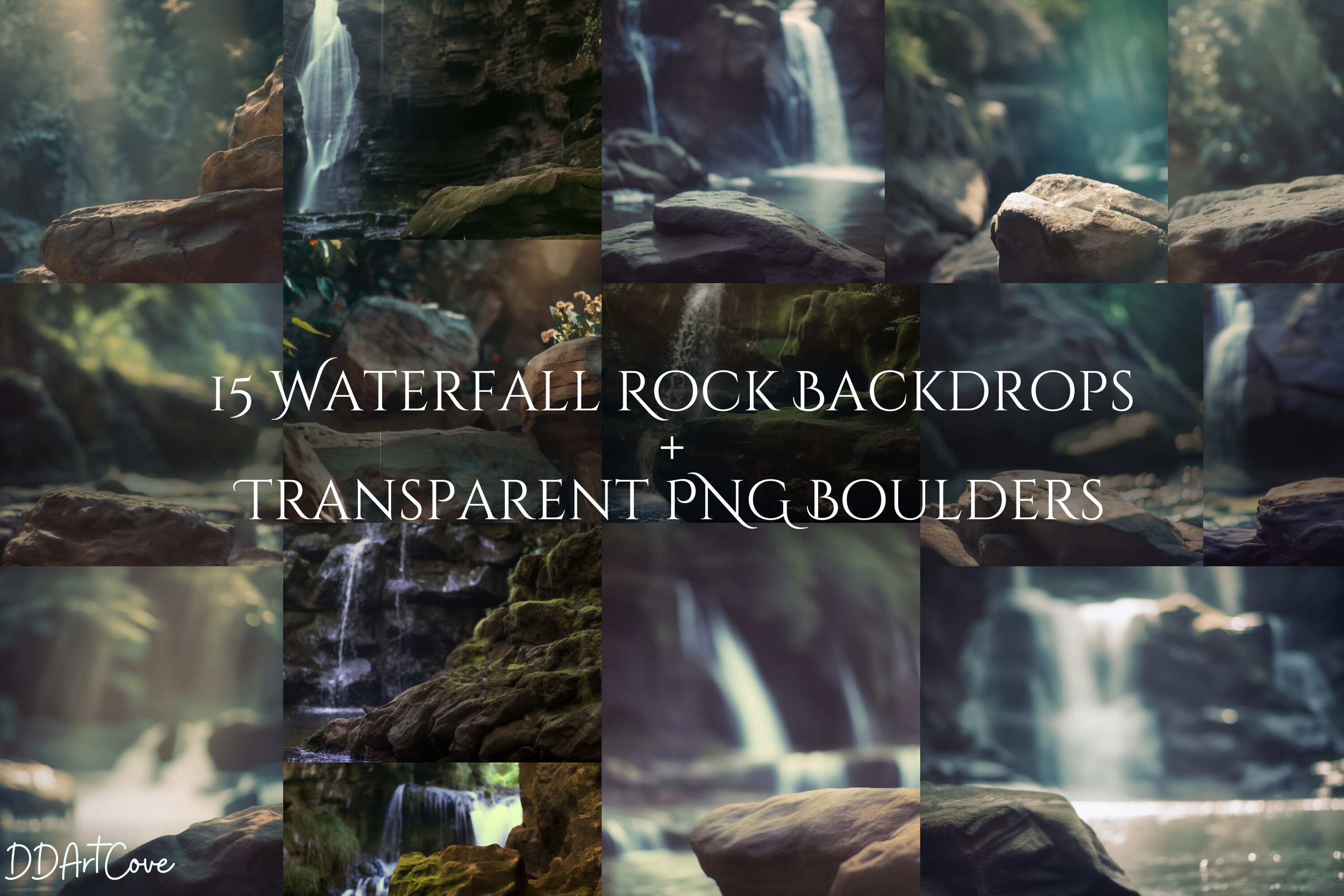 15x Waterfall Backdrops 15 Platform Overlays Cutout as - Etsy