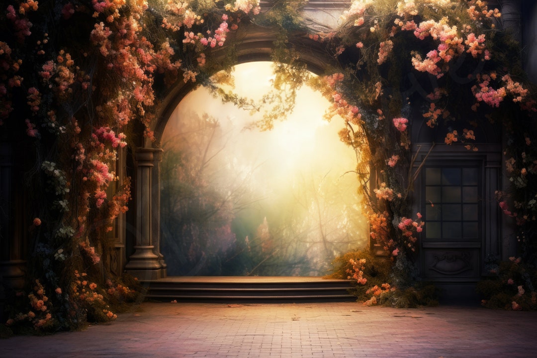 Floral Autumn Digital Backdrop Maternity Wedding Background Overlay ...