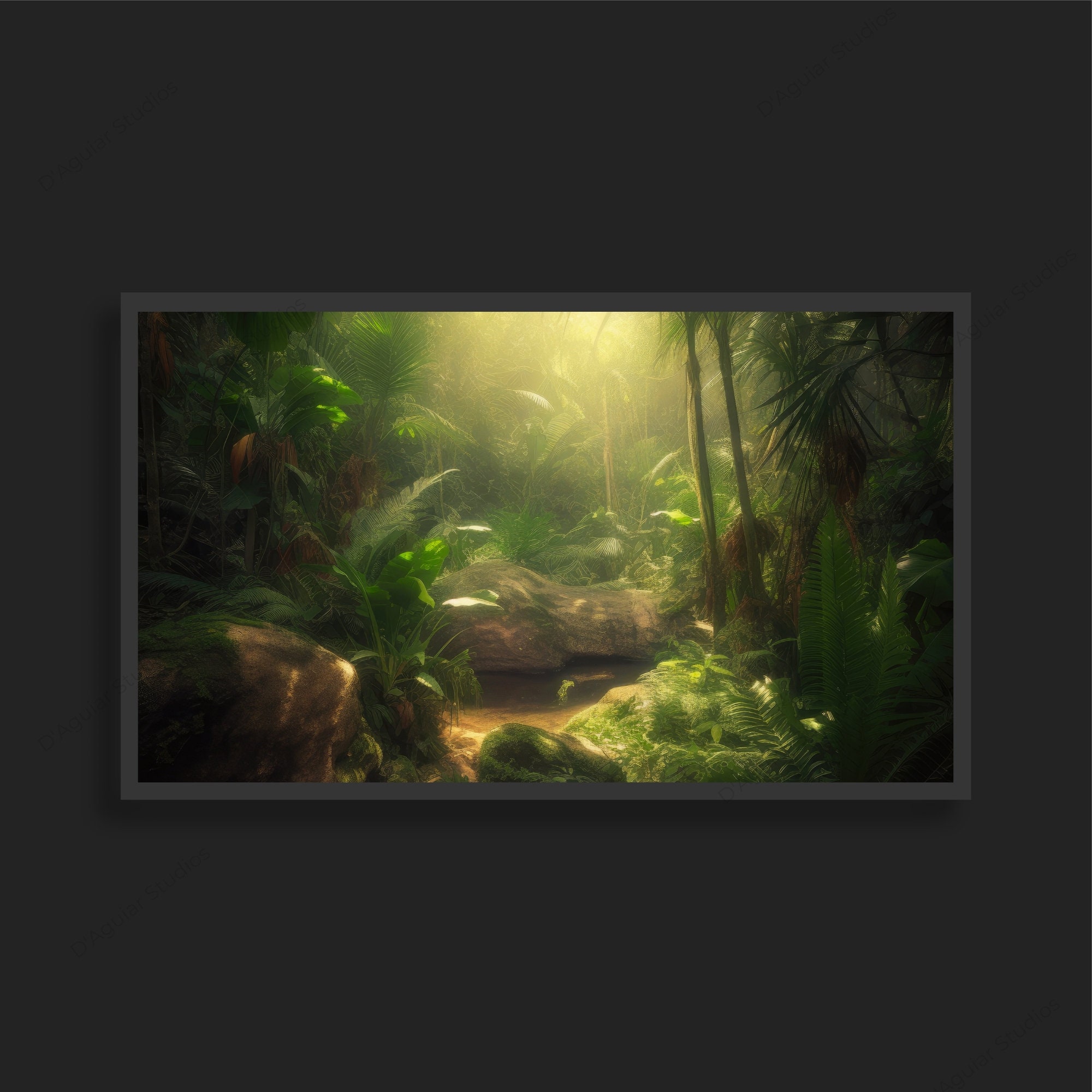 4 Deep Jungle Forest Backgrounds, Digital Backdrops of Lush Tropical ...