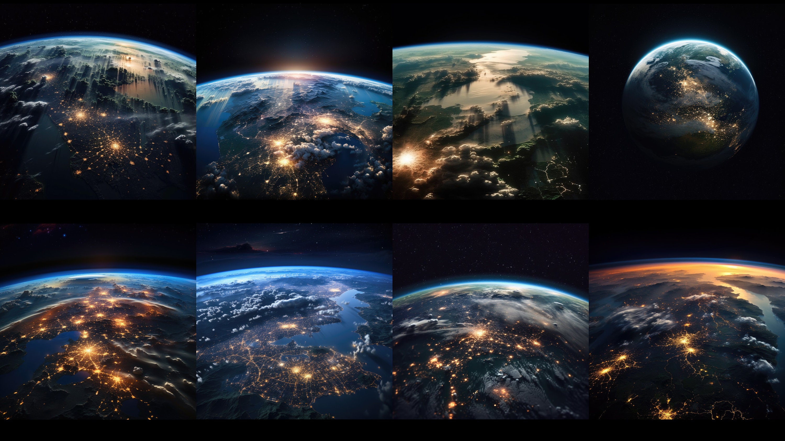 8 Stunning Stylized Earth From Space Images Instant Download JPG Files ...
