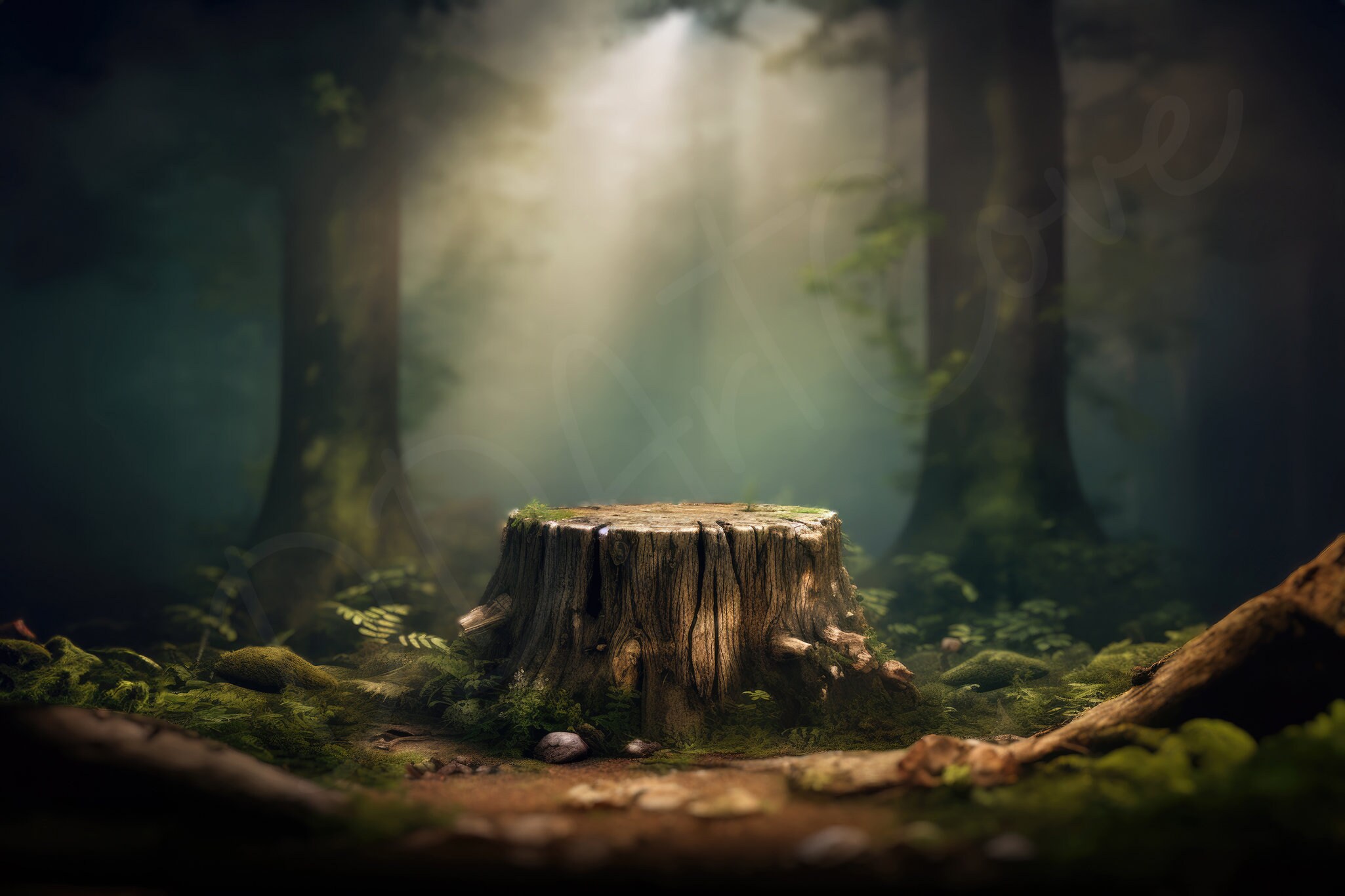 Enchanted Forest Stump Digital Download Backdrop Set Fantasy & Fairy ...