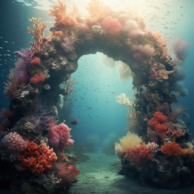 10 Underwater Coral Arch Backdrops Fine Art Digital - Etsy