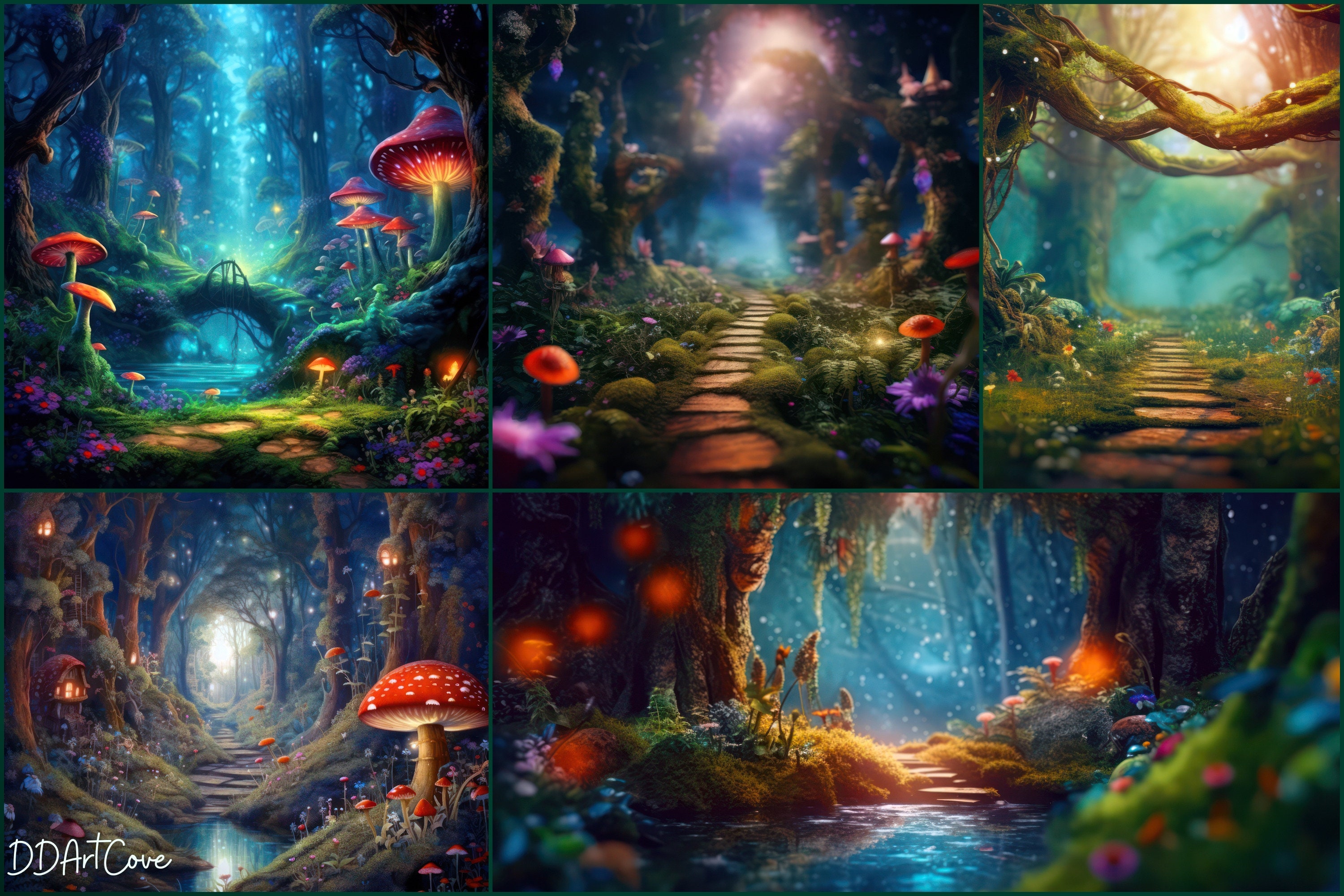 30 Enchanted Forest Backdrop Bundle, Instant Download, High-quality ...