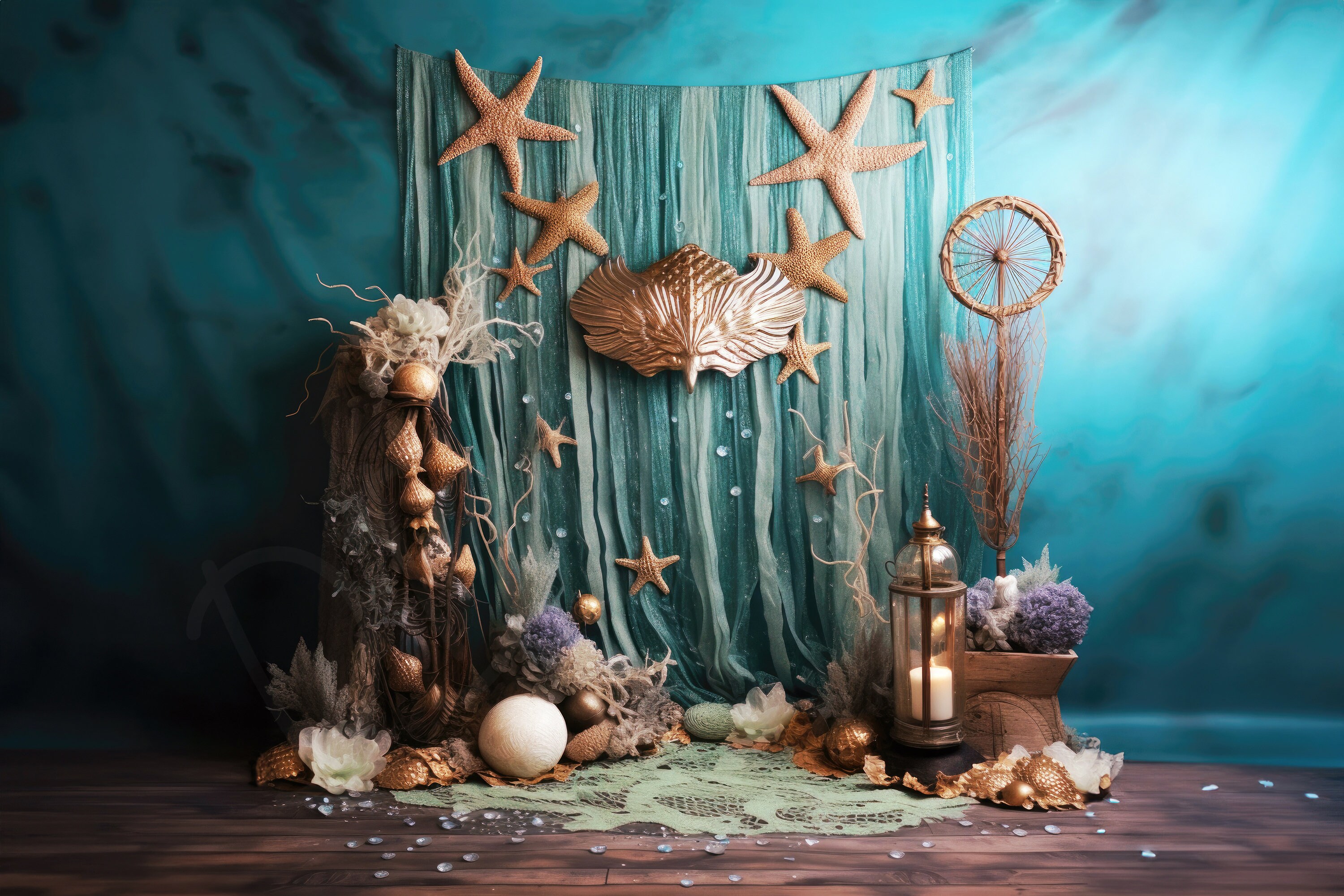 Oceanic Theme Digital Backdrop Instant Download, Photoshop Overlay ...