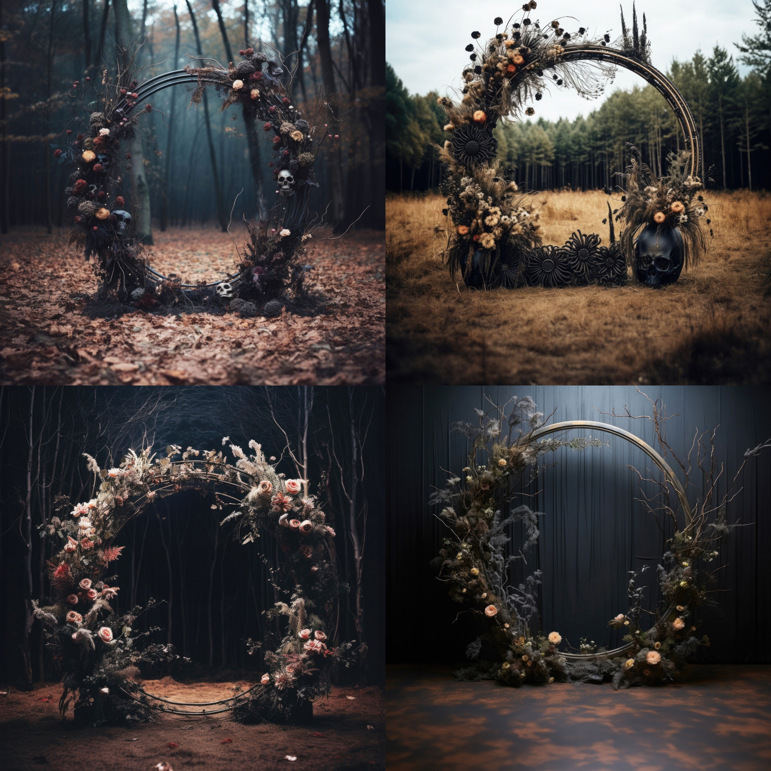 12x Spooky Circle Backdrops, Dark Halloween Digital Backgrounds, Studio ...