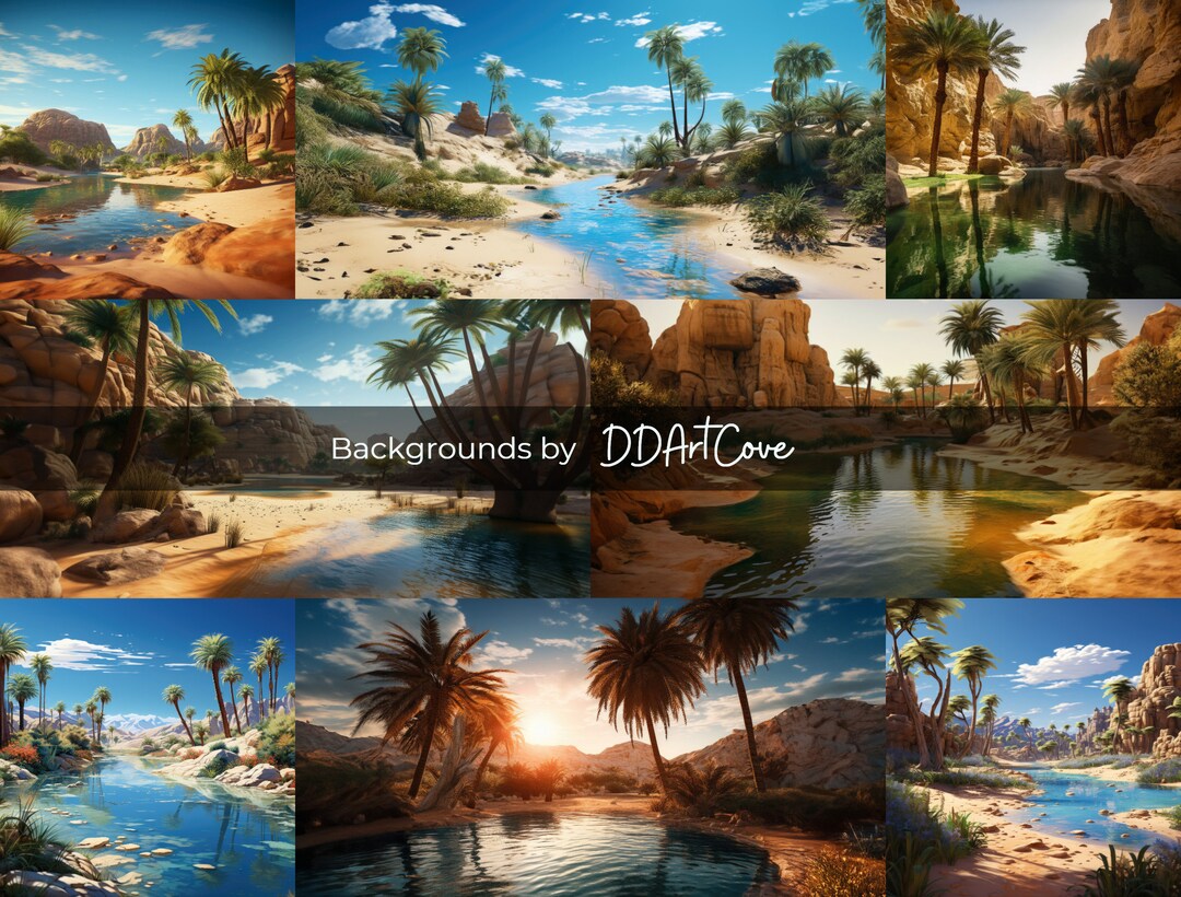 4 Captivating Desert Oasis Backdrops: Stunning Oasis Backgrounds ...