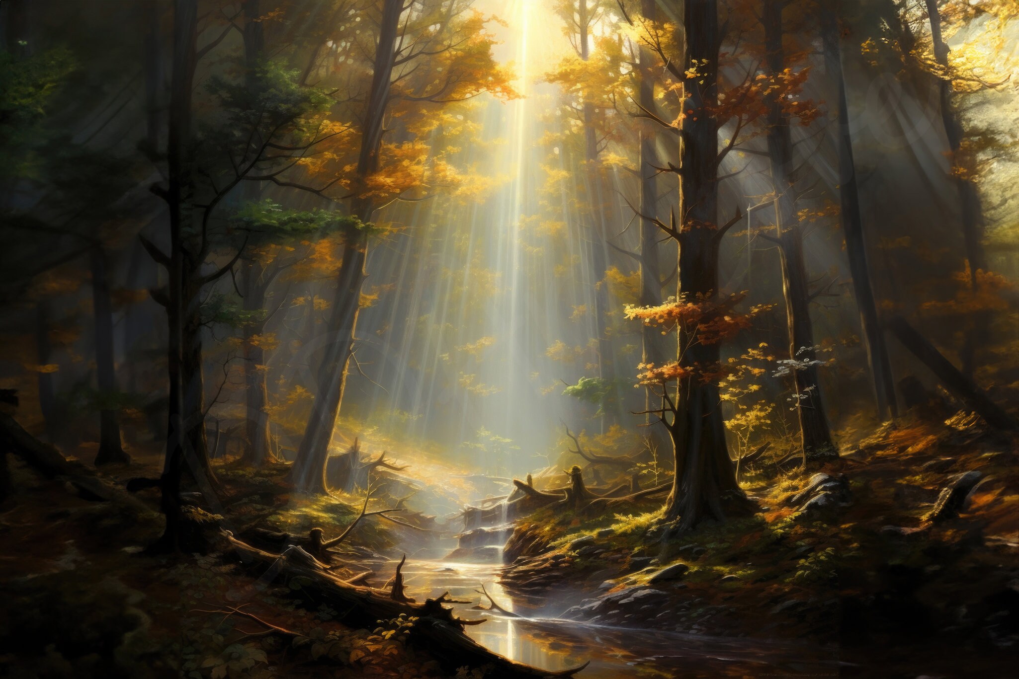 4 Forest Sun Rays Digital Instant Download, High-quality Background ...