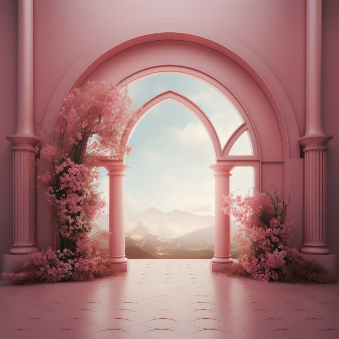Pink Arch Digital Backdrop Instant Digital Download Background ...