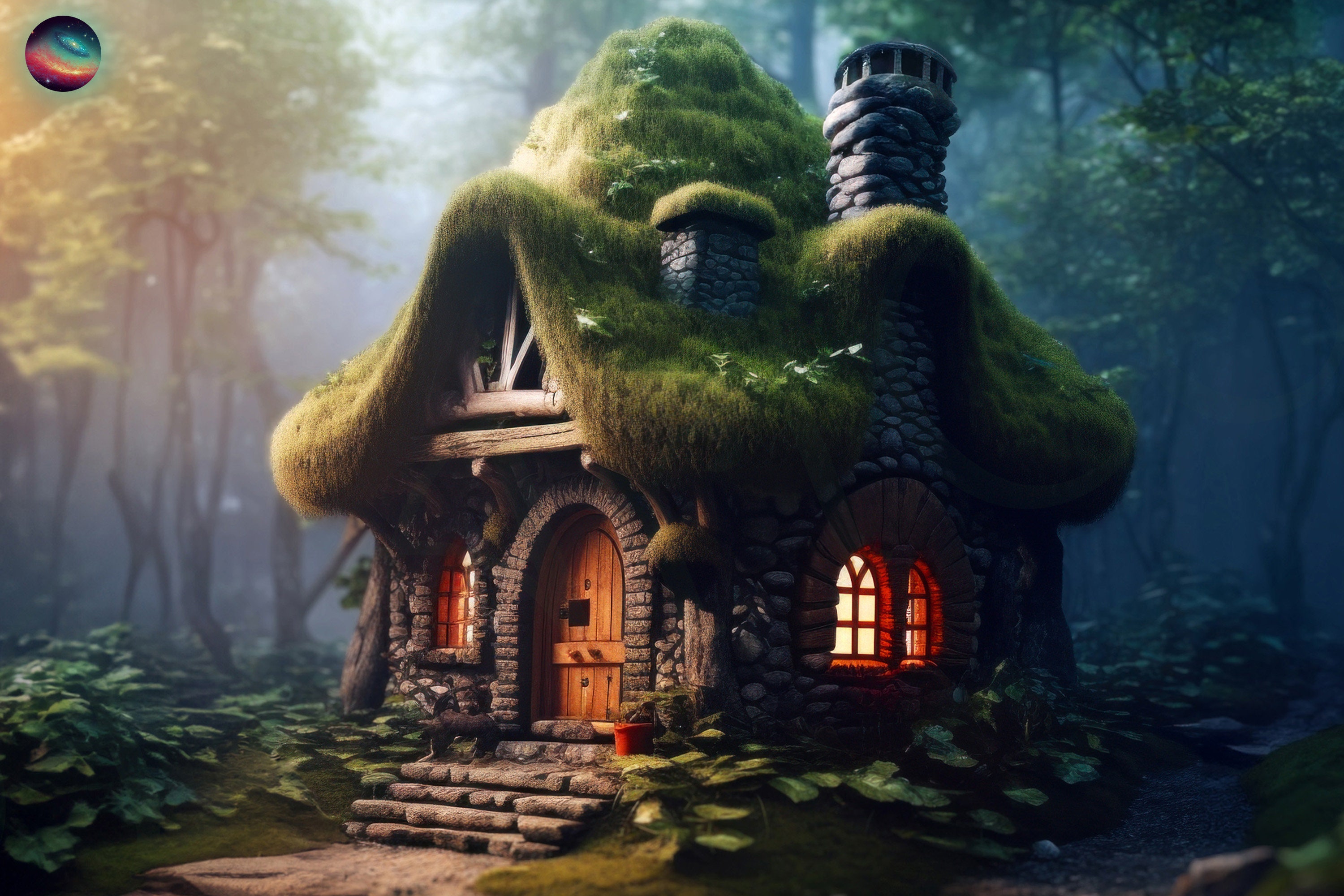 Enchanted Forest Home Exterior Backdrop Colorful Magical - Etsy