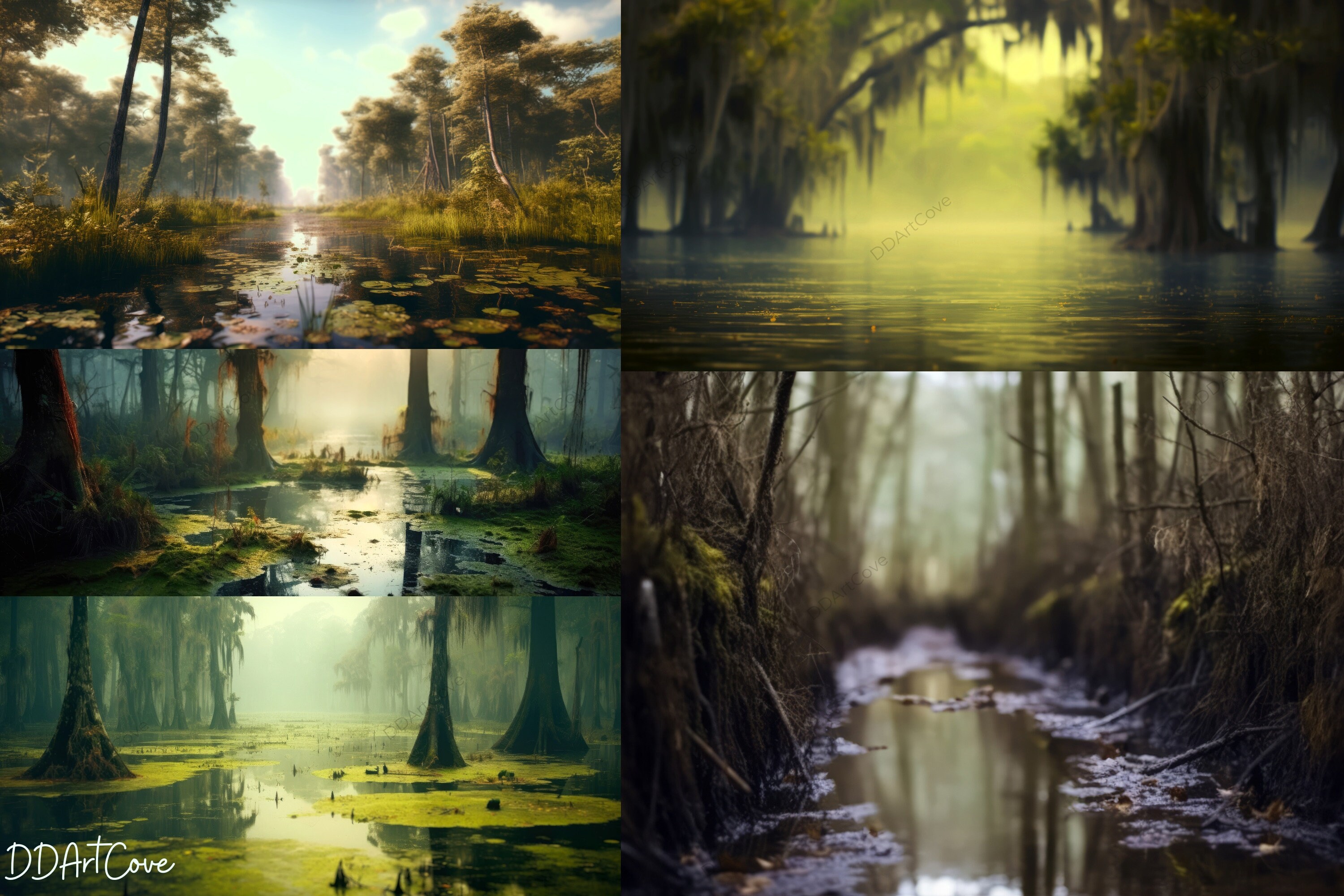 10 Murky Swamp Backdrops, Mysterious and Enigmatic Swamp Lands Digital Backgrounds: Nature ...