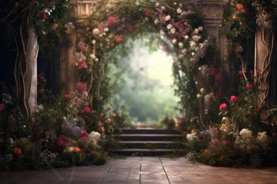 Enchanted Arch Forest Digital Backdrop, Fantasy & Fairy Tale Composite ...