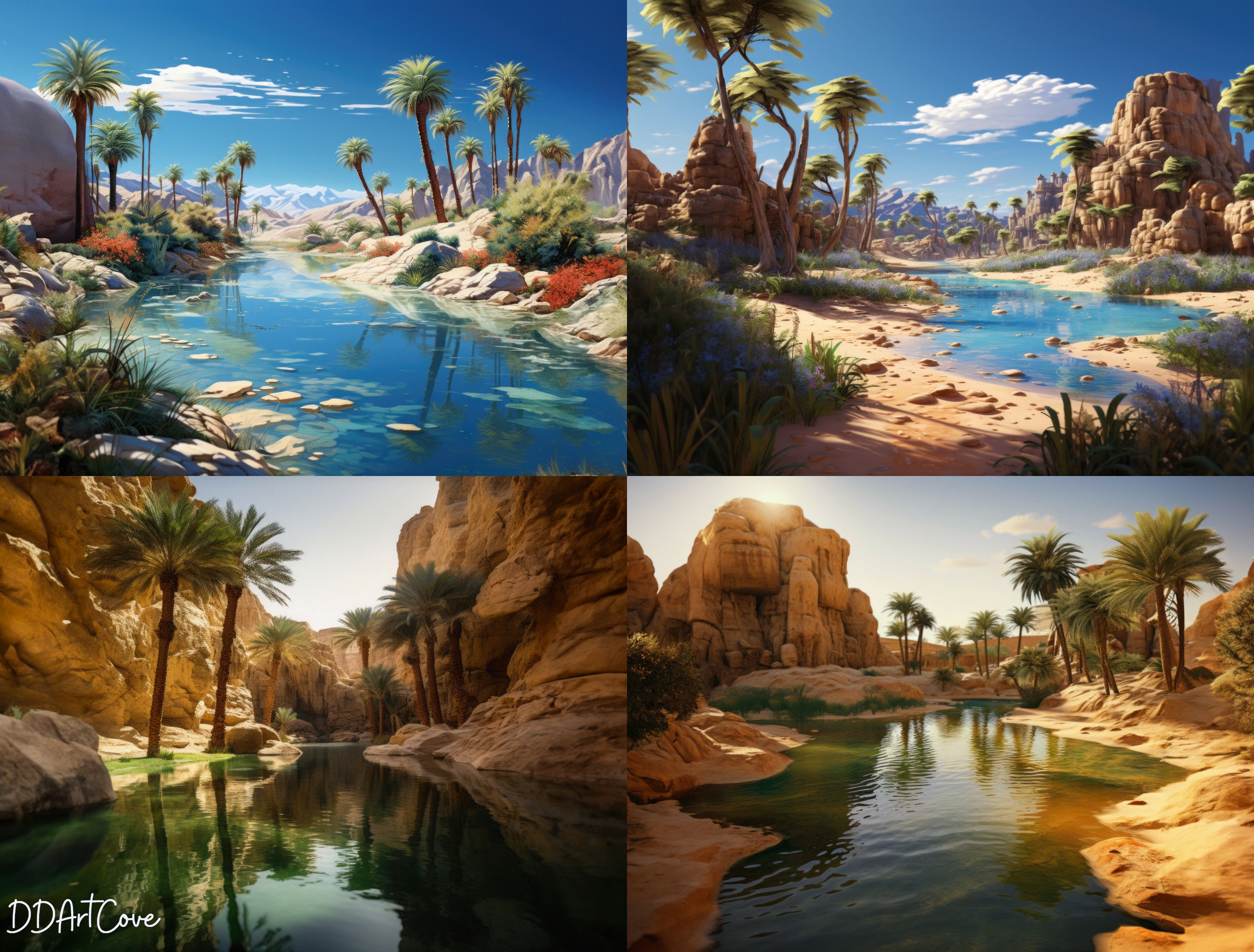 4 Captivating Desert Oasis Backdrops: Stunning Oasis - Etsy