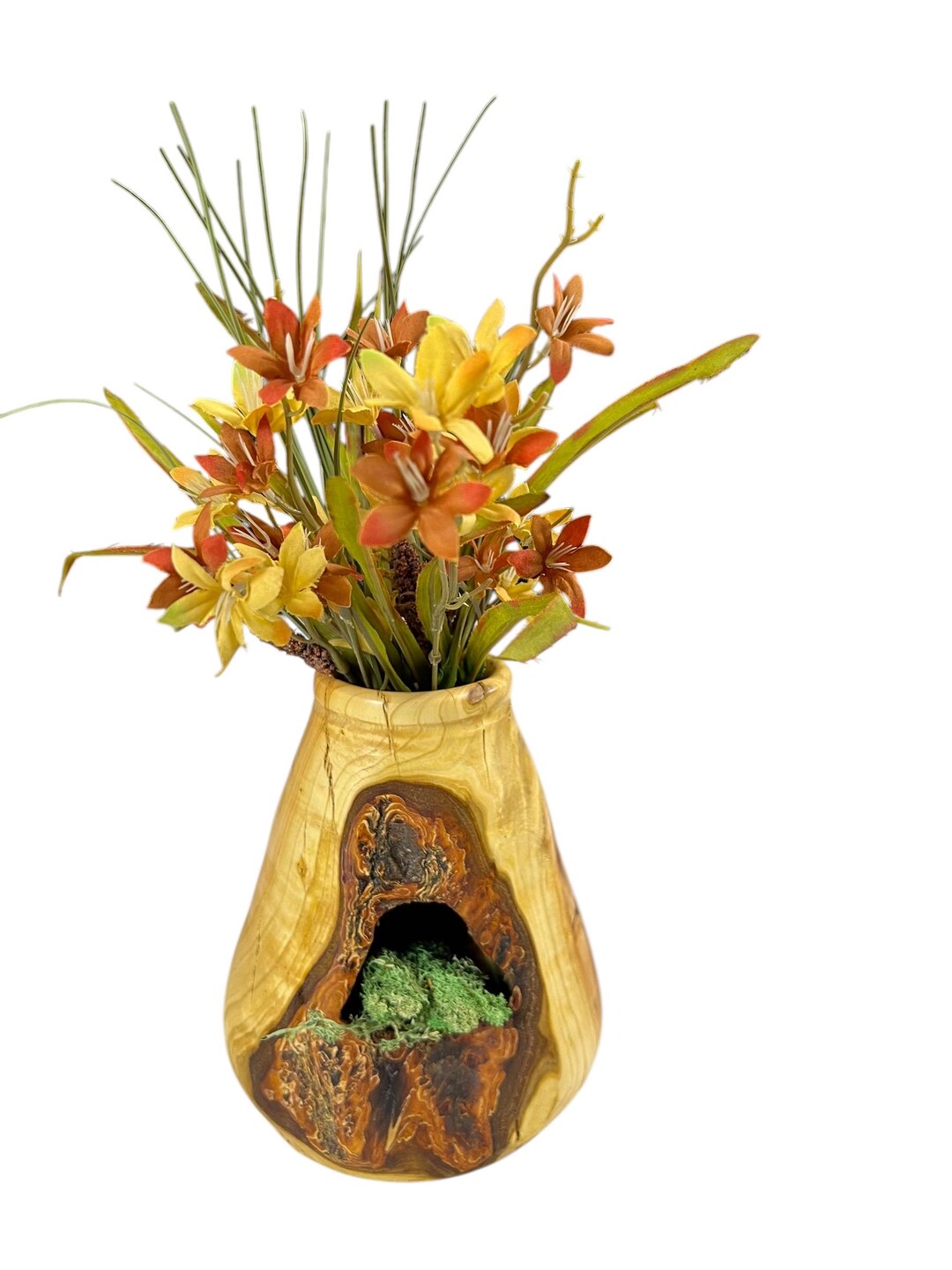 NEW Handmade Fat Bottom Live Edge Vase Peek A Boo Window Made in Idaho ...