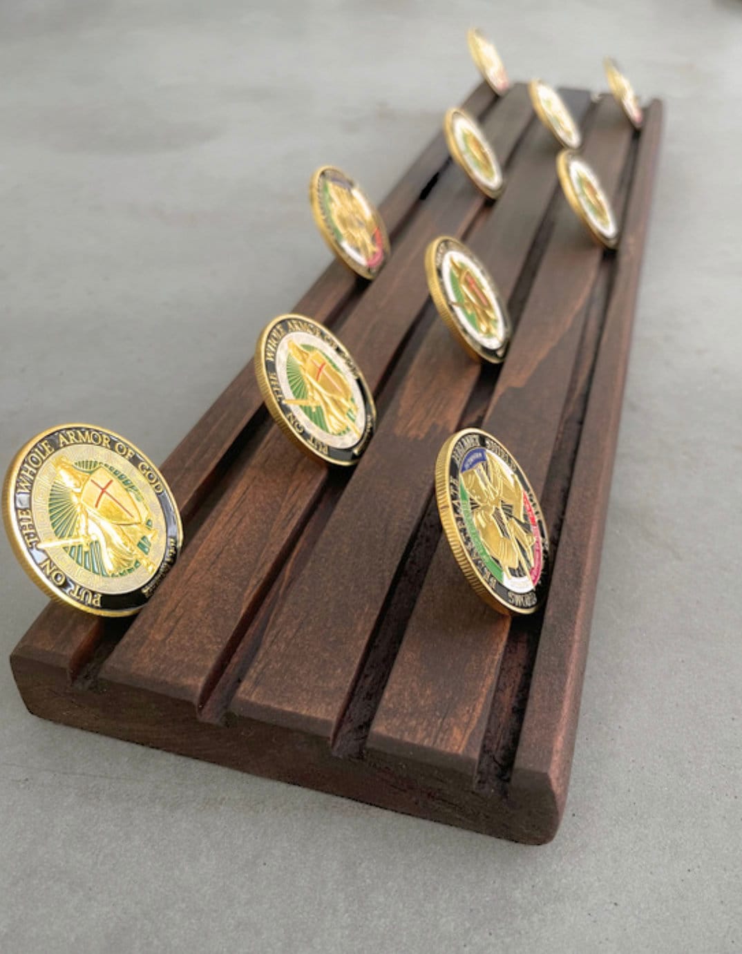 Wooden Coin Display Stands - 6-inch & 18-inch, Holds 12-40 Coins ...