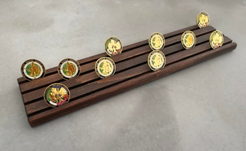 Wooden Coin Display Stands - 6-inch & 18-inch, Holds 12-40 Coins ...