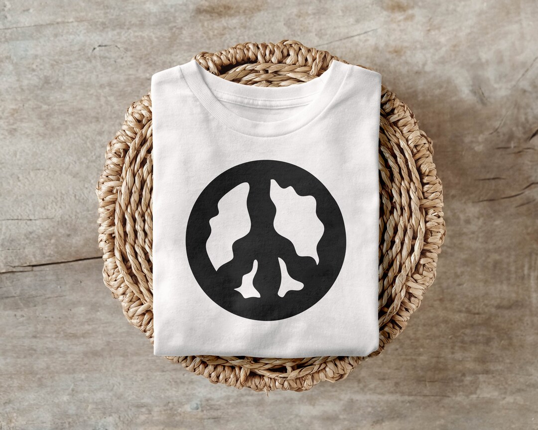 Peace Sign Svg Wavy Peace Sign Aesthetic Trendy Design for - Etsy
