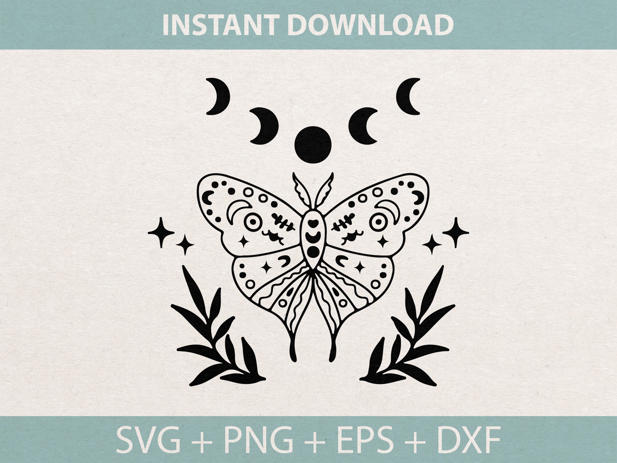 Magic Moth Svg Mystical Esoteric Svg Celestial Magical Svg - Etsy