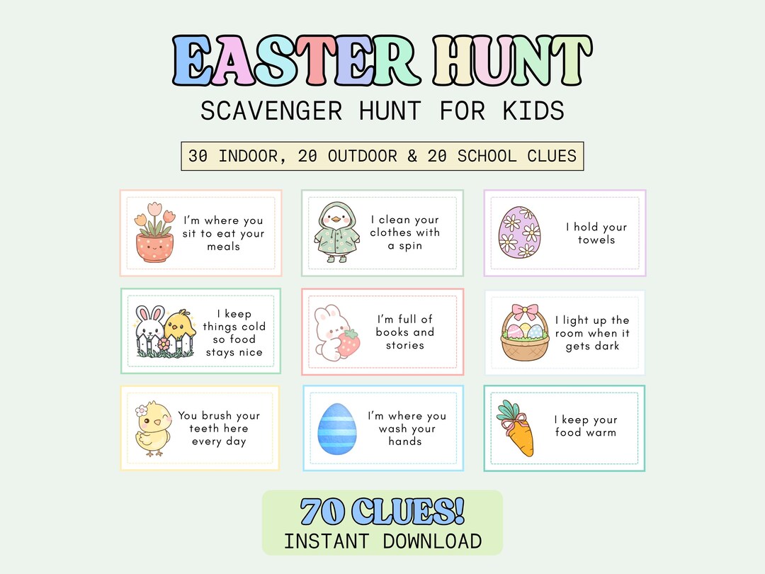 Easy Easter Egg Hunt Clues for Toddlers, Preschool and Kindergarten ...