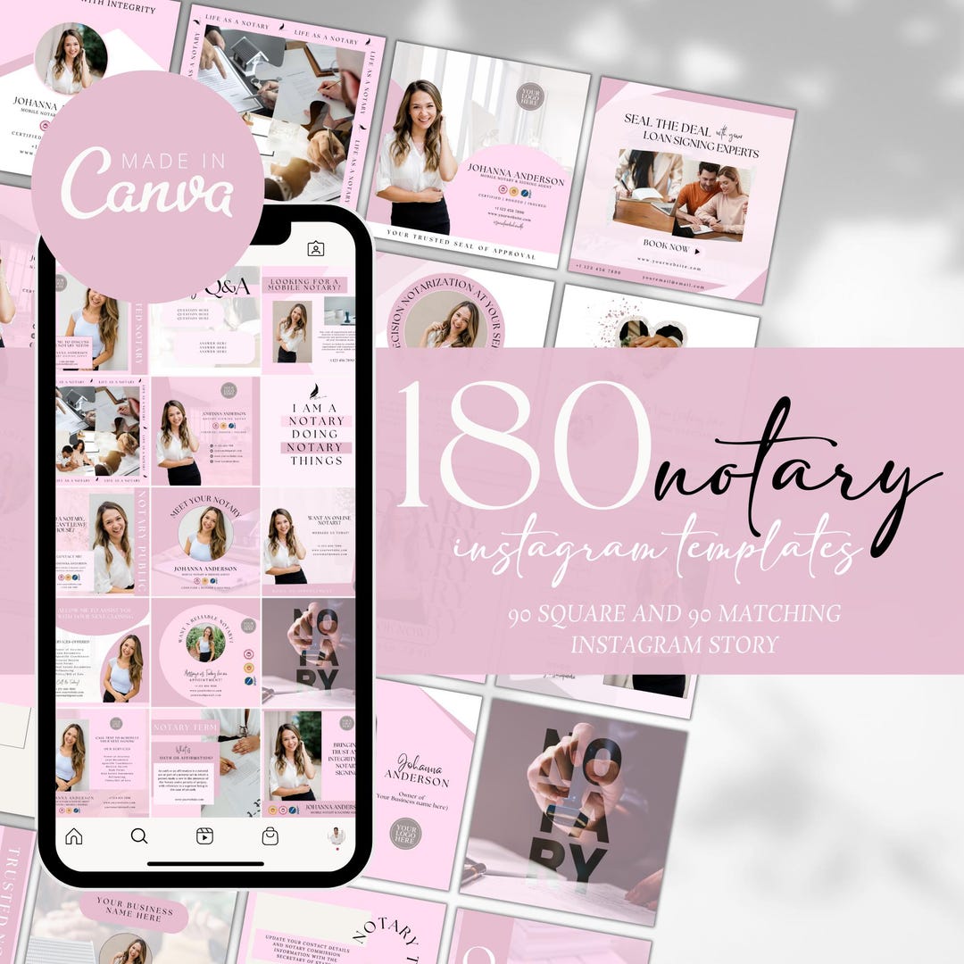 Notary Social Media Post Templates, Notary Marketing Instagram Post ...