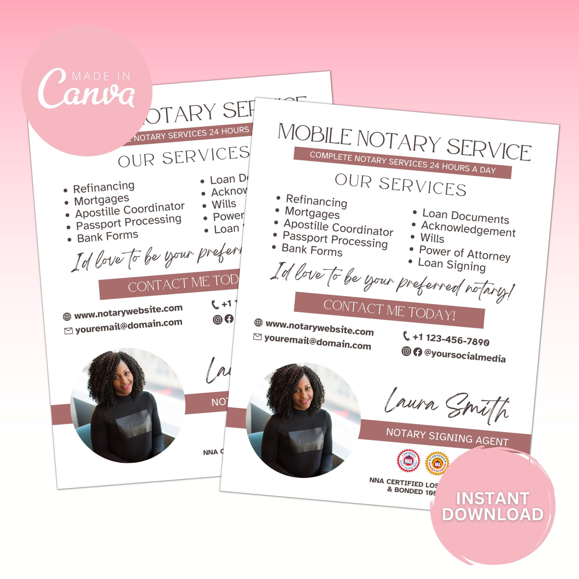 Notary Flyer,mobile Notary Flyer,marketing Flyer Template for Mobile ...