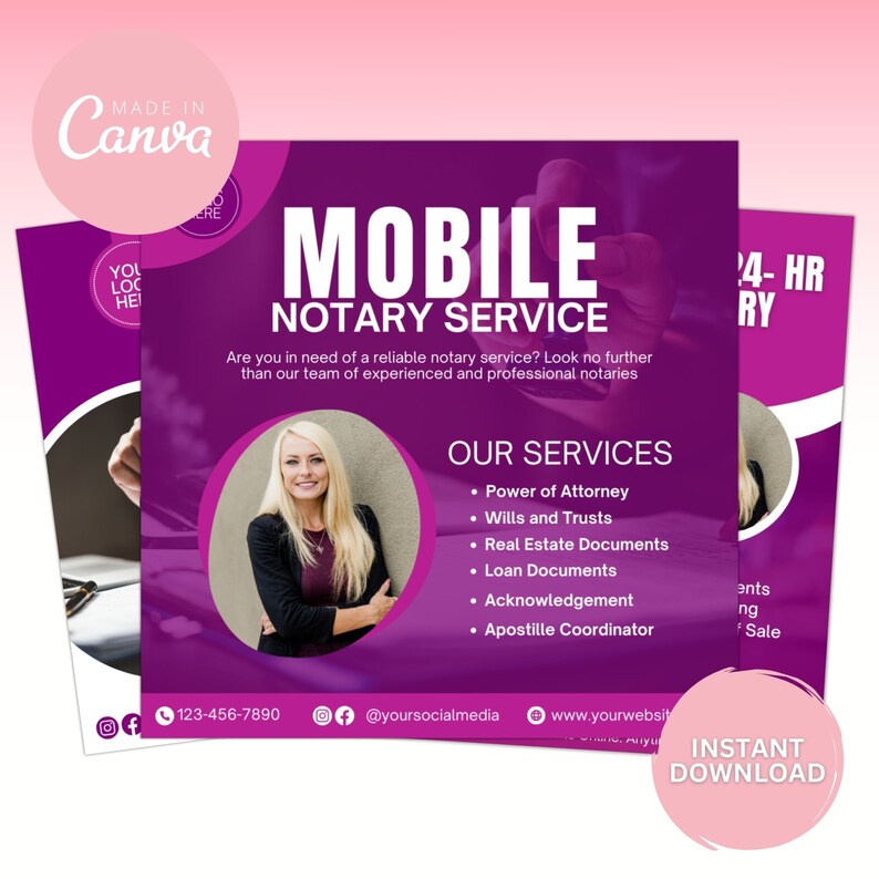Notary Social Media Post Templates Notary Marketing Notary Content ...