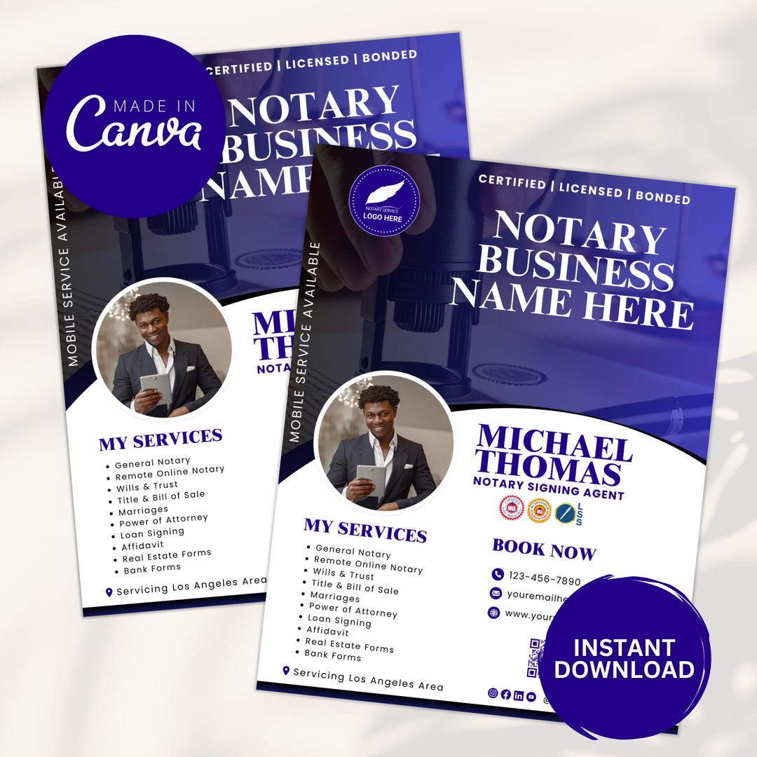 Notary Flyer,mobile Notary Flyer,marketing Flyer Template for Mobile ...