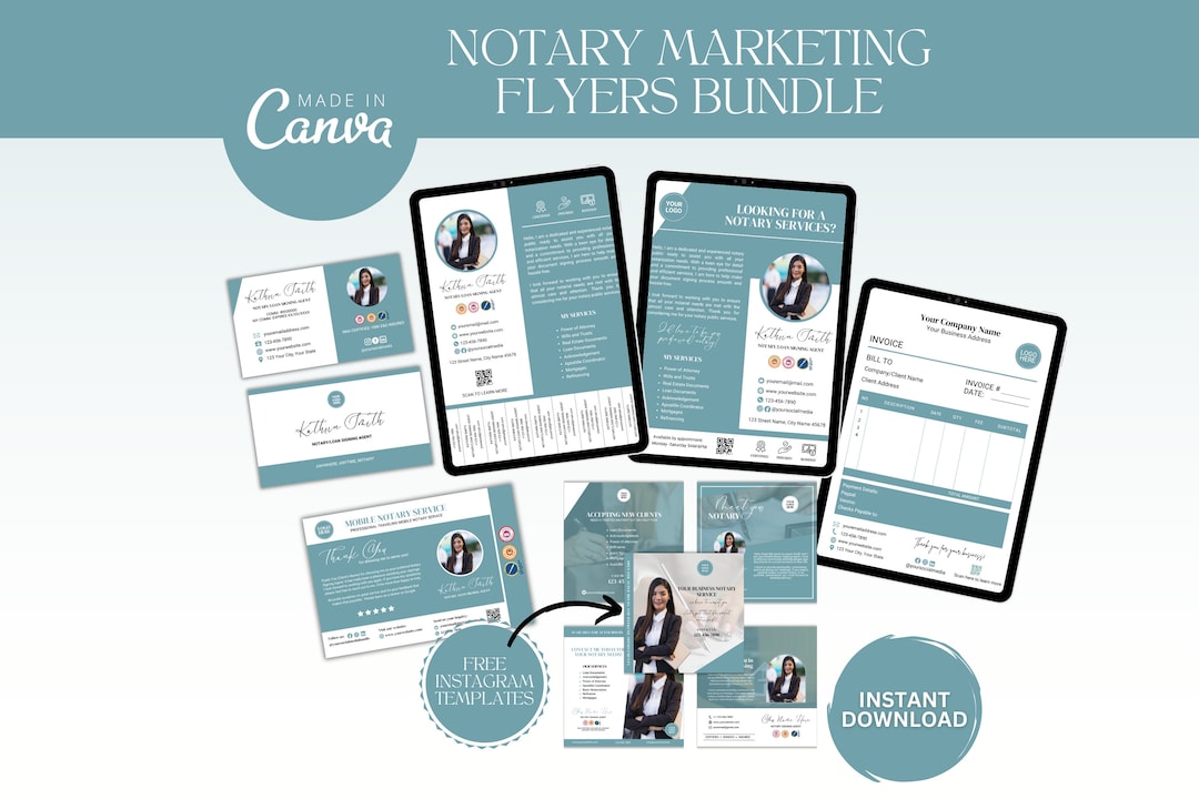 Notary Marketing Mini Bundle, Notary Marketing Bundle, Notary Bundle ...
